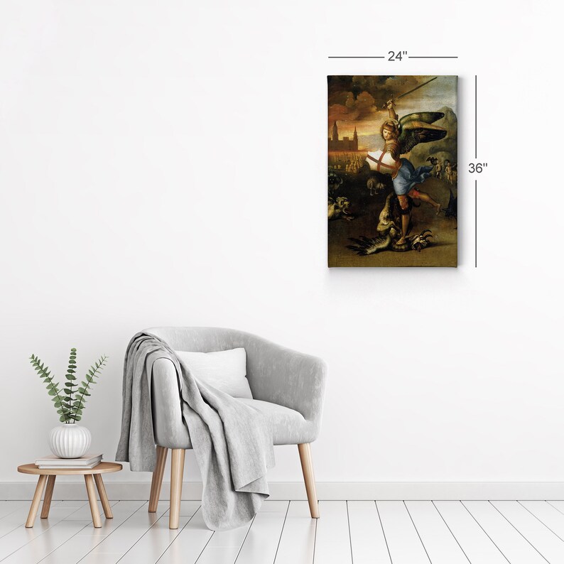 St. Michael by Raphael Art Canvas Wall Art Print Famous Fine - Etsy