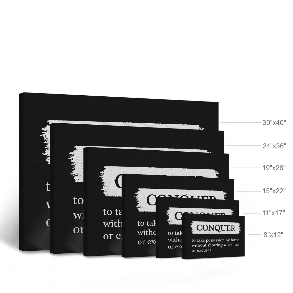 Conquer Definition Black and White Dictionary Motivational - Etsy
