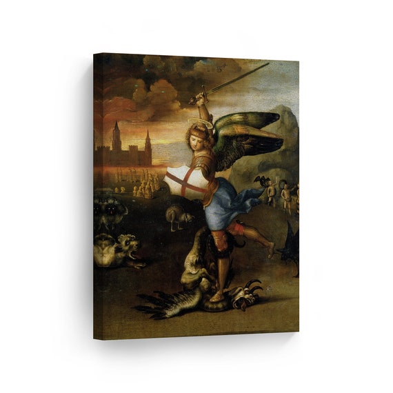 St. Michael by Raphael Art Canvas Wall Art Print Famous Fine - Etsy