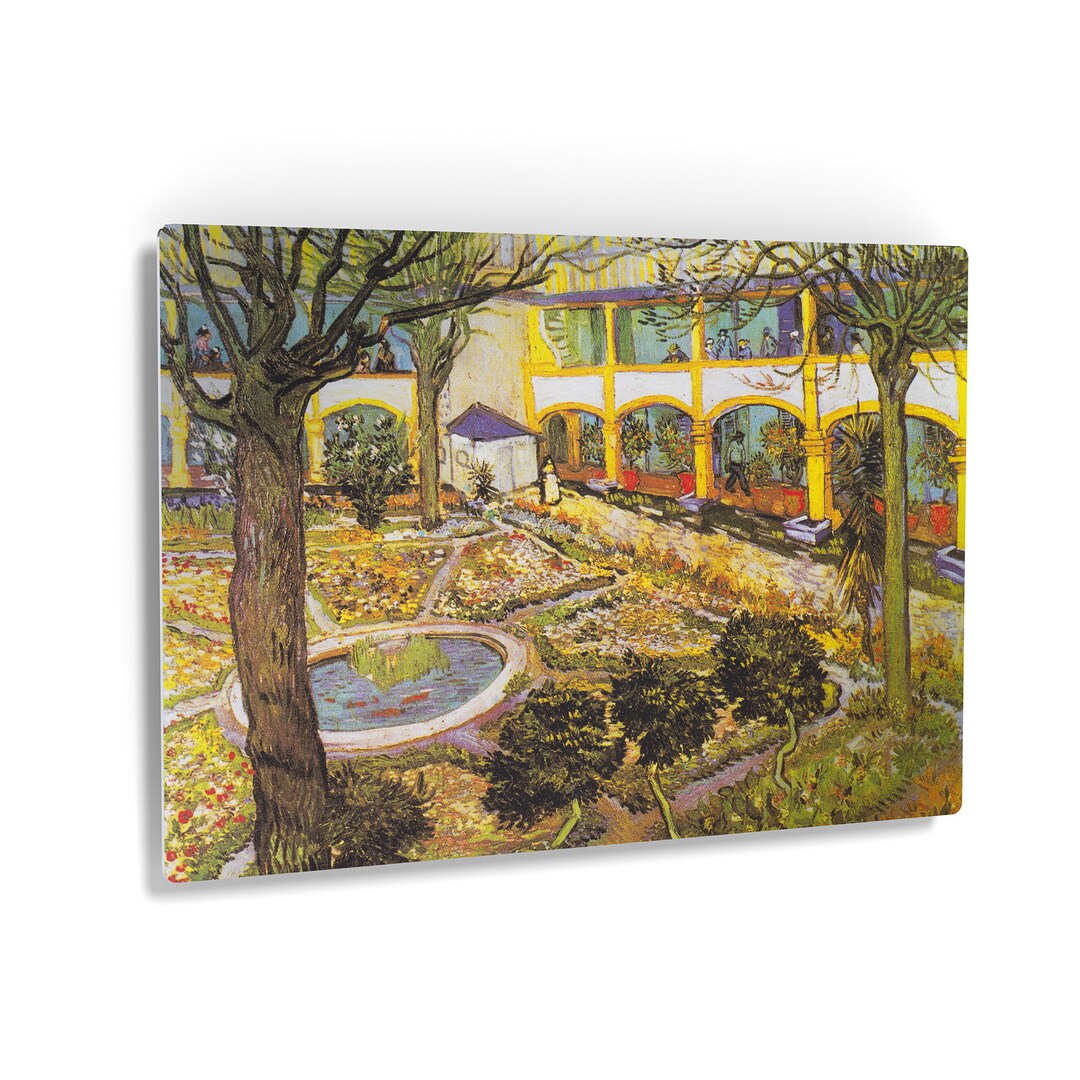 Vincent Van Gogh the Courtyard of the Hospital at Arles 1889 Metal ...