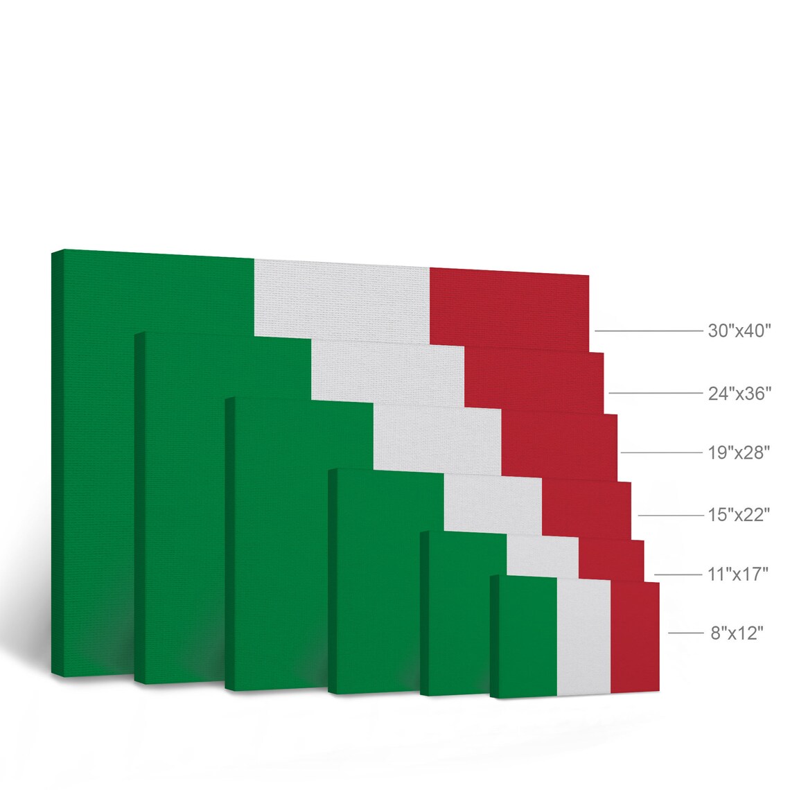 Italy Flag CANVAS or METAL Wall Art Print Country Flags Office Living ...