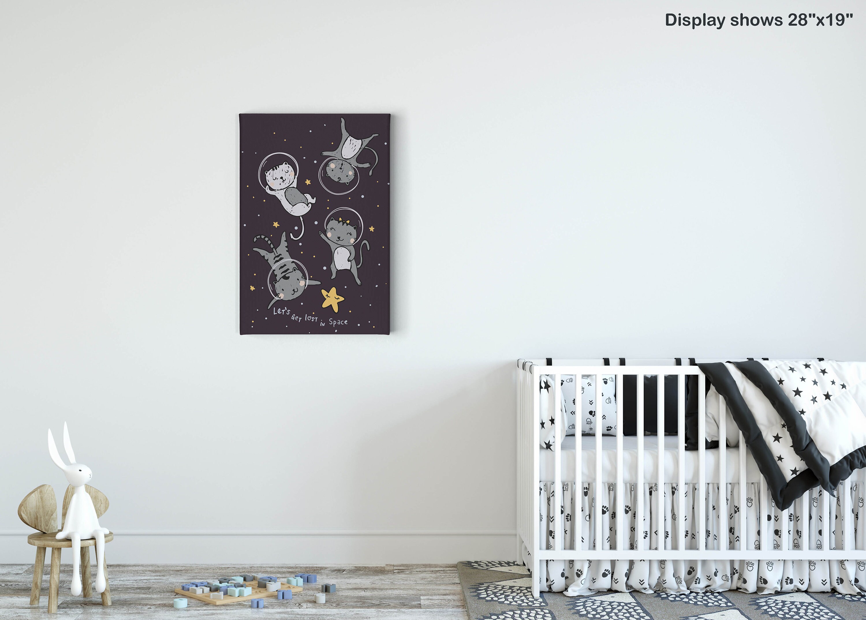 Astronaut Cats in Space Wall Decor Let's Get Lost in Space CANVAS PRINT ...
