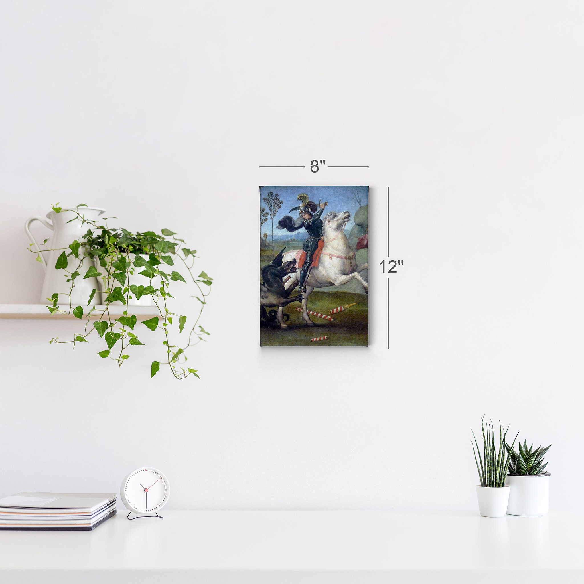 St. George Fighting the Dragon by Raphael Art Canvas Wall Art | Etsy