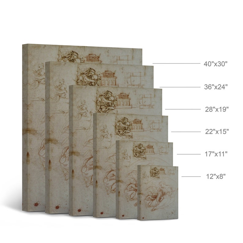 Alba Madonna and Other Sketches by Raphael Art Canvas Wall Art - Etsy