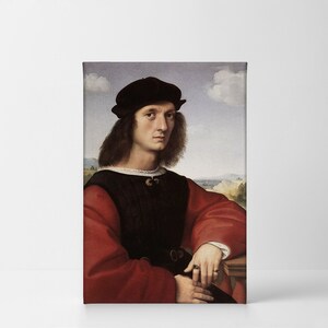 Portrait of Agnolo Doni by Raphael Art Canvas Wall Art Print Famous ...