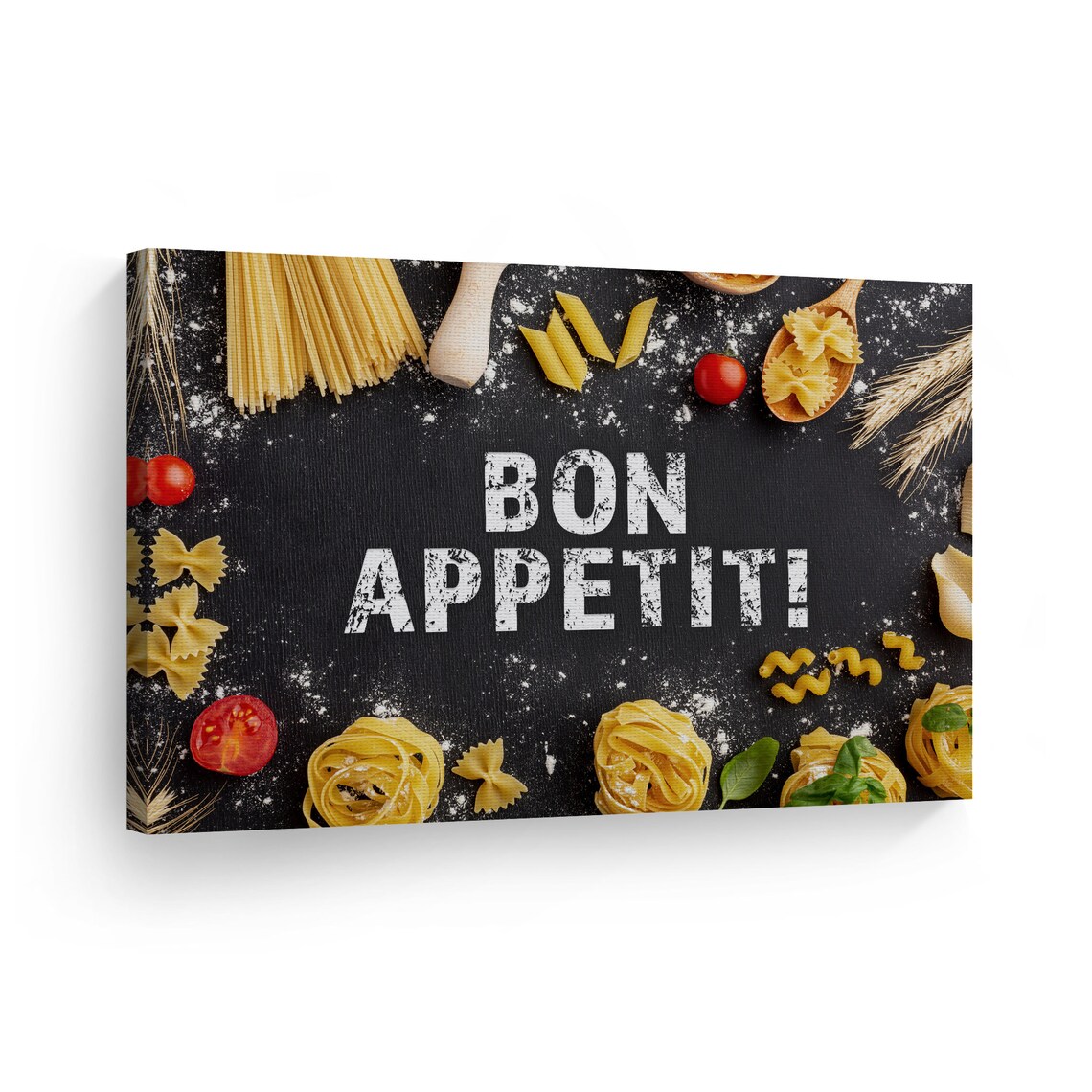 Bon Appetit Quote Italian Pasta Kitchen Canvas Wall Art Print - Etsy