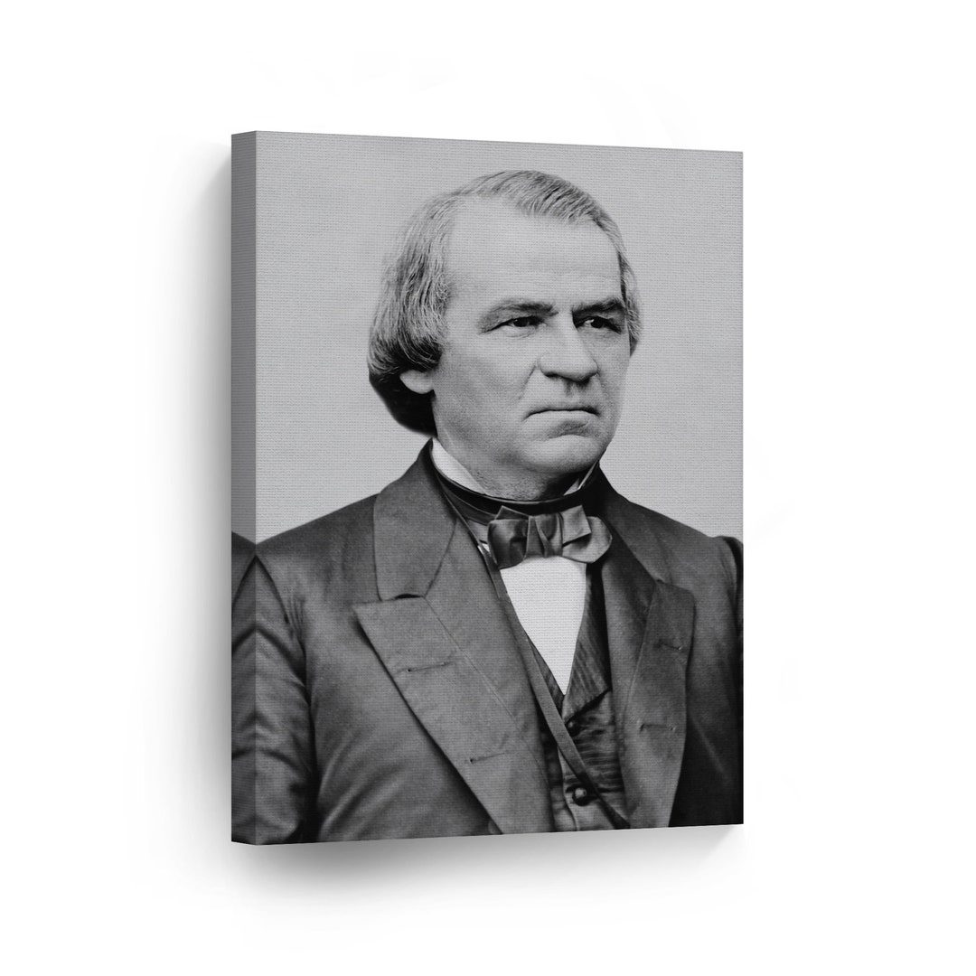 17th President of America Andrew Johnson Portrait METAL or CANVAS Wall ...
