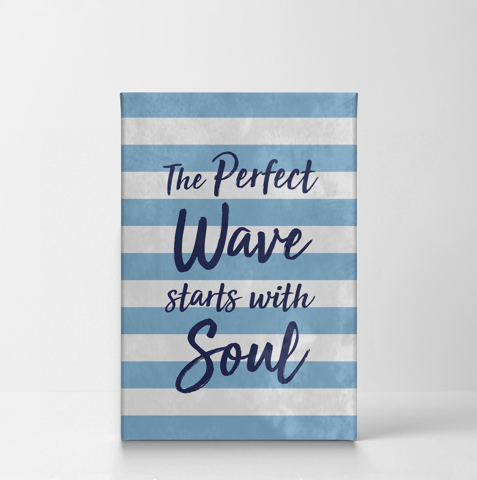 Inspirational Quote Navy Blue Calligraphy Blue and White Striped ...