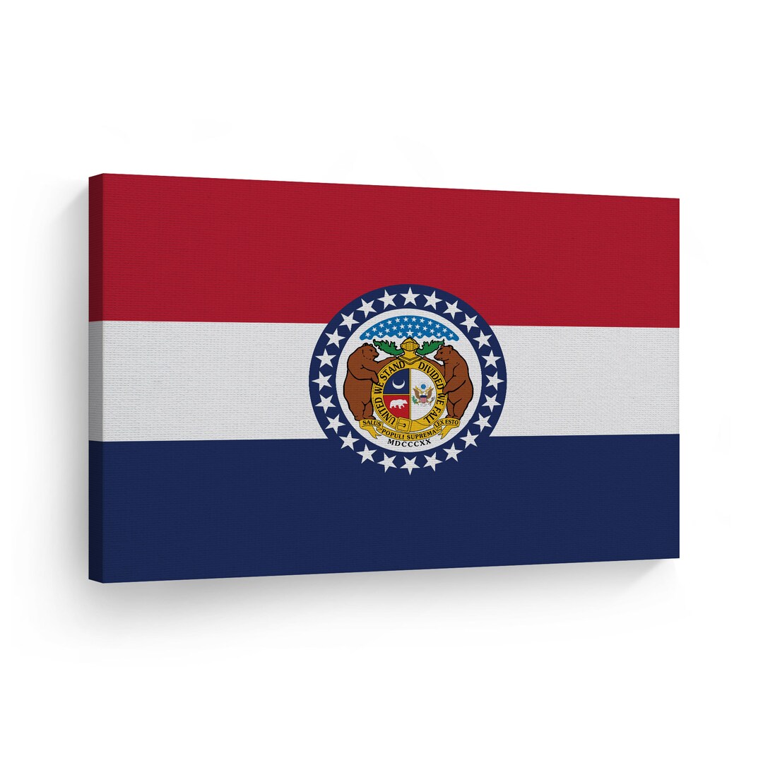 Missouri State Flag CANVAS or METAL Wall Art Print State Capital of the ...