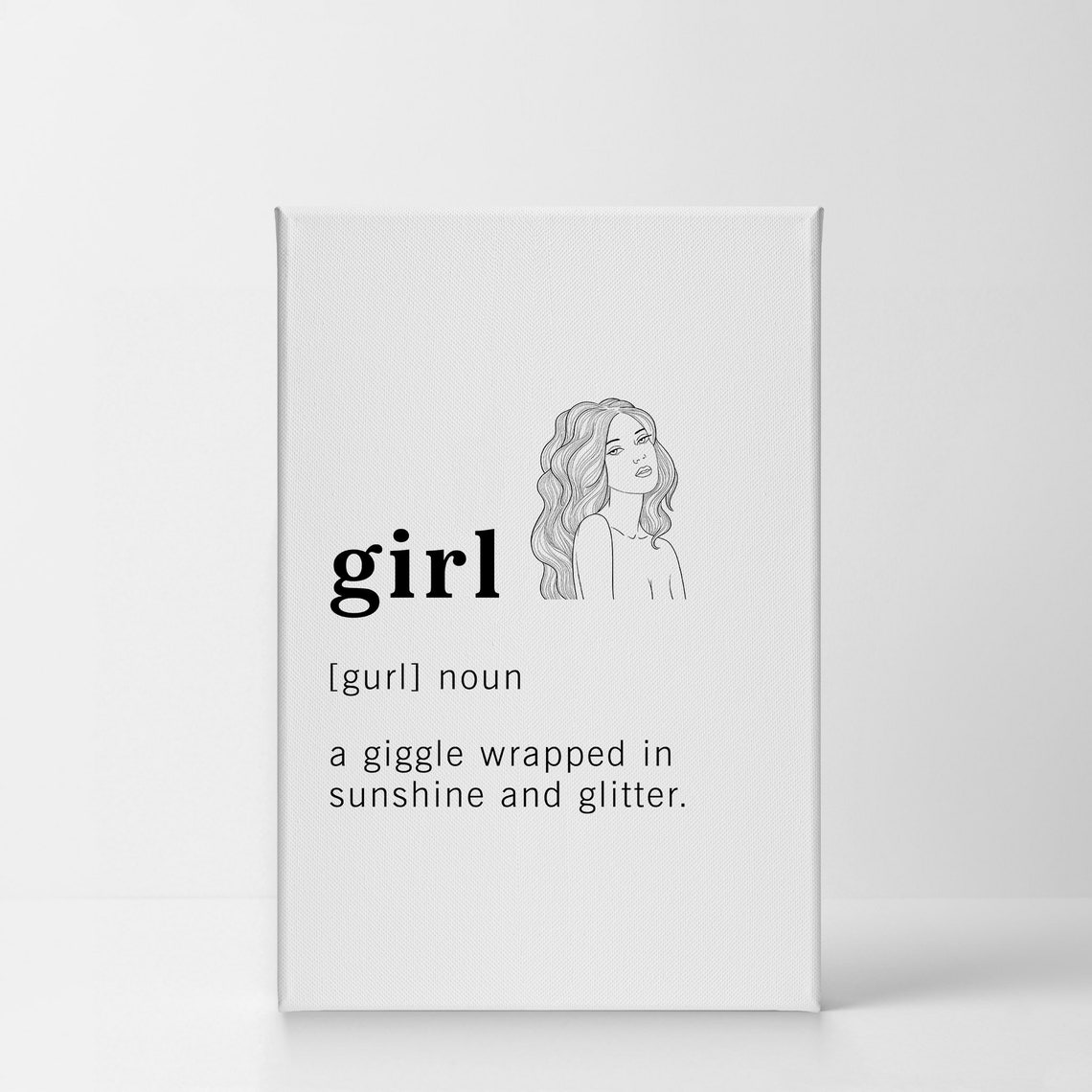 Funny Noun Dictionary Definition of Girl Canvas Print Inspirational ...