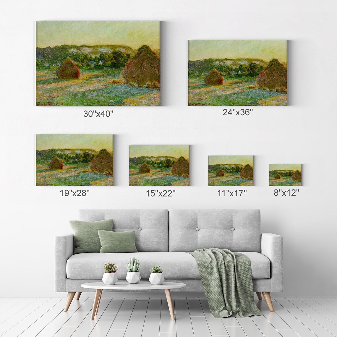 Stacks of Wheat End of Summer by Claude Monet Canvas Wall Art Print Art ...