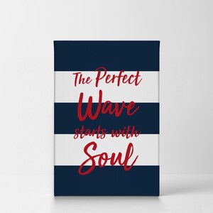 Inspirational Quote Red Calligraphy Navy Blue and White Striped ...