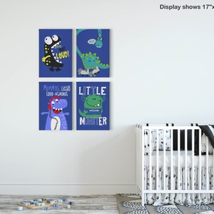 Cute Little Monster Wall Decor 4 Panel Canvas Print Set Kids - Etsy