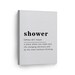 Funny Noun Dictionary Definition of Shower Canvas Print Inspirational ...