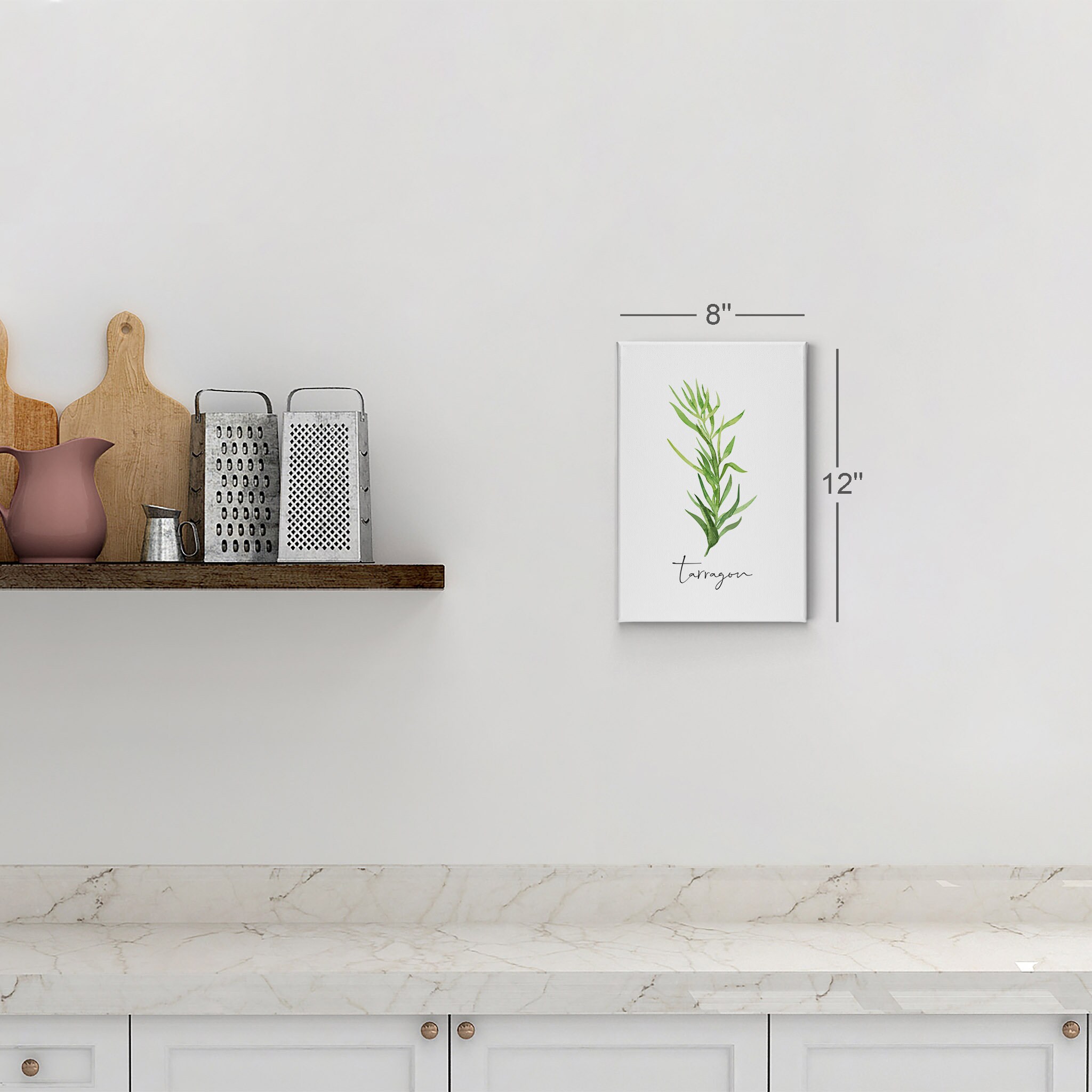 Tarragon Minimalist Watercolor Painting Kitchen Canvas Wall | Etsy