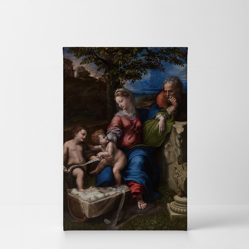 The Holy Family With an Oak Tree by Raphael Art Canvas Wall - Etsy