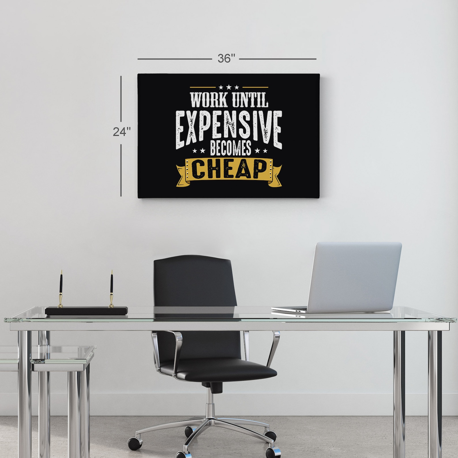 Work Until Expensive Becomes Cheap Lettering Black and White | Etsy