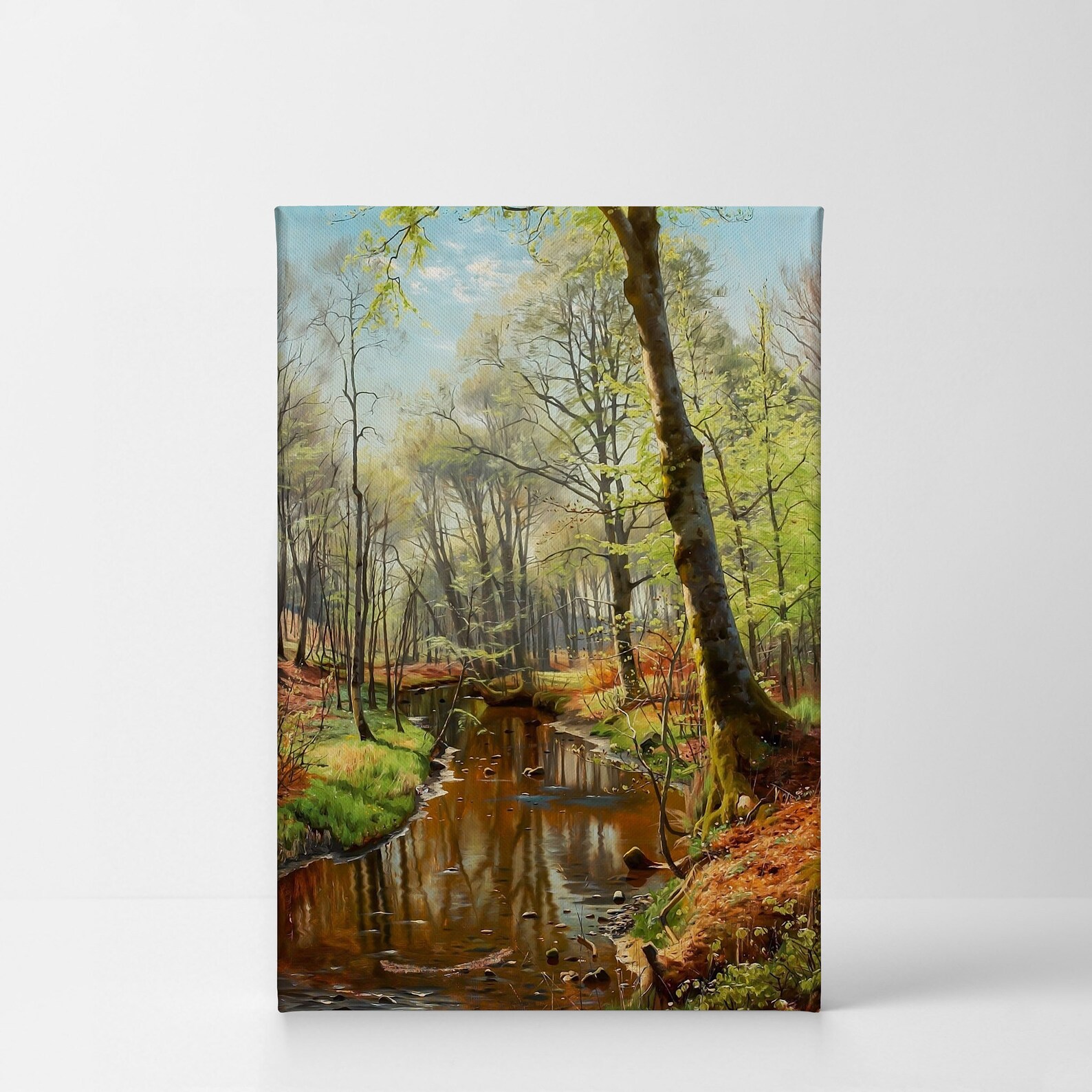 Beech Trees at a Stream in Woods Peder Mork Monsted Canvas Wall Art ...