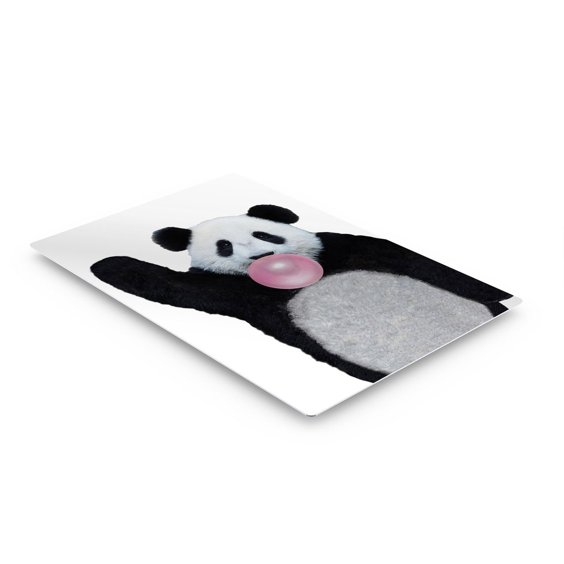 Cute Panda Animal Bubble Gum Art Pink Chewing Gum Metal Print - Etsy