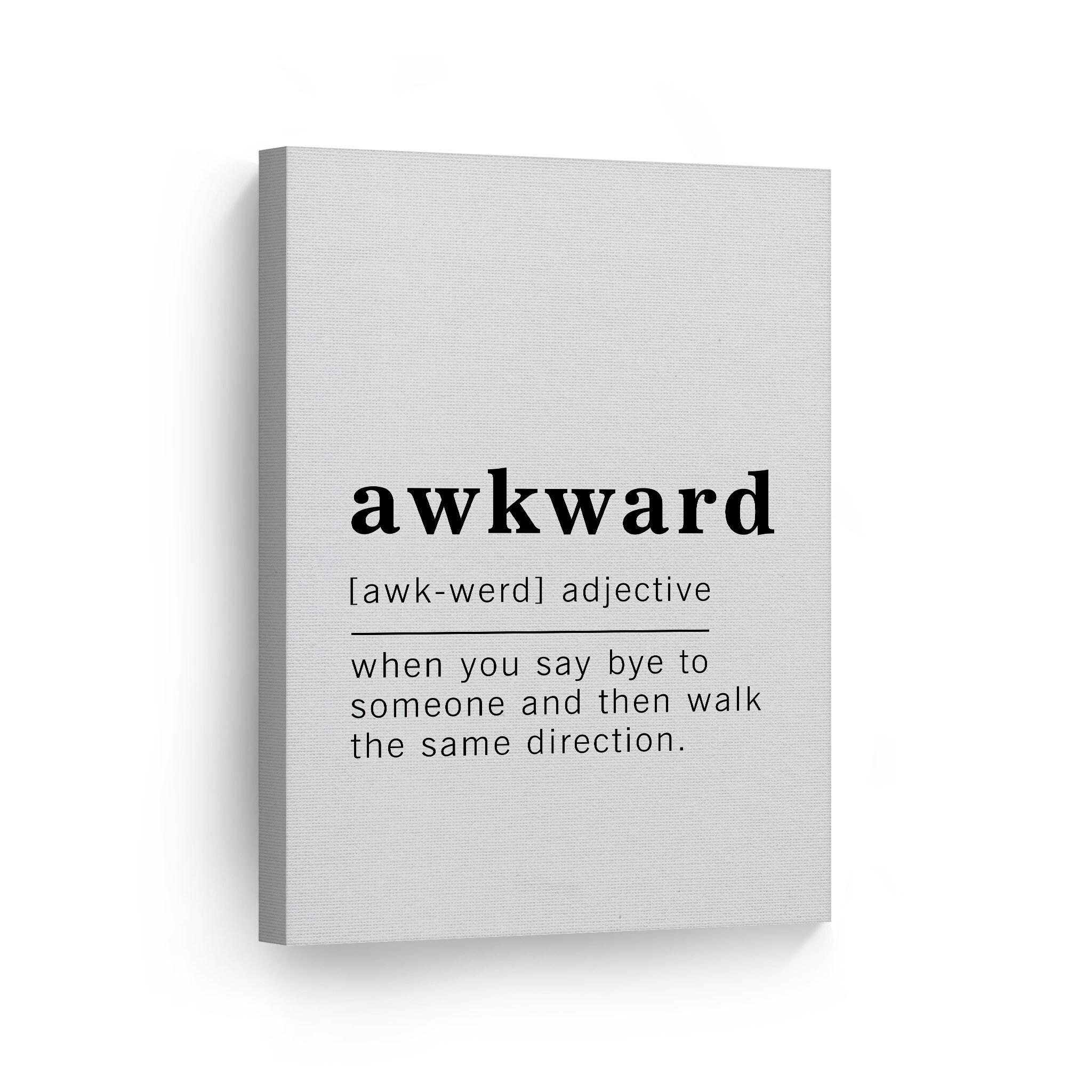 Funny Adjective Noun Dictionary Definition of Awkward Canvas - Etsy