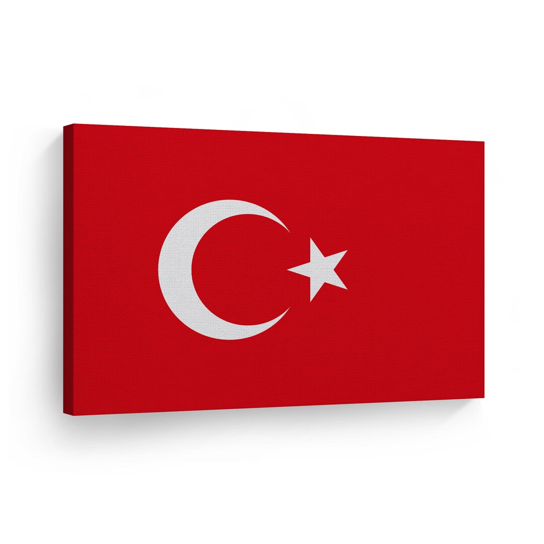 Turkey Flag CANVAS or METAL Wall Art Print Country Flags Office Living ...