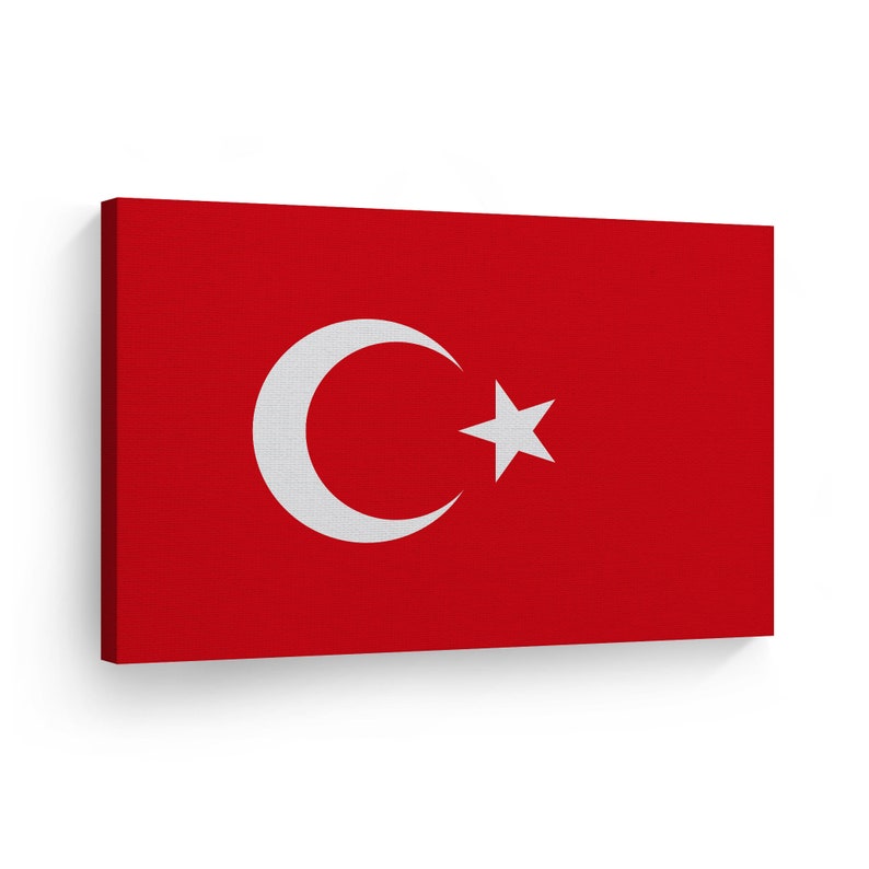 Turkey Flag CANVAS or METAL Wall Art Print Country Flags - Etsy