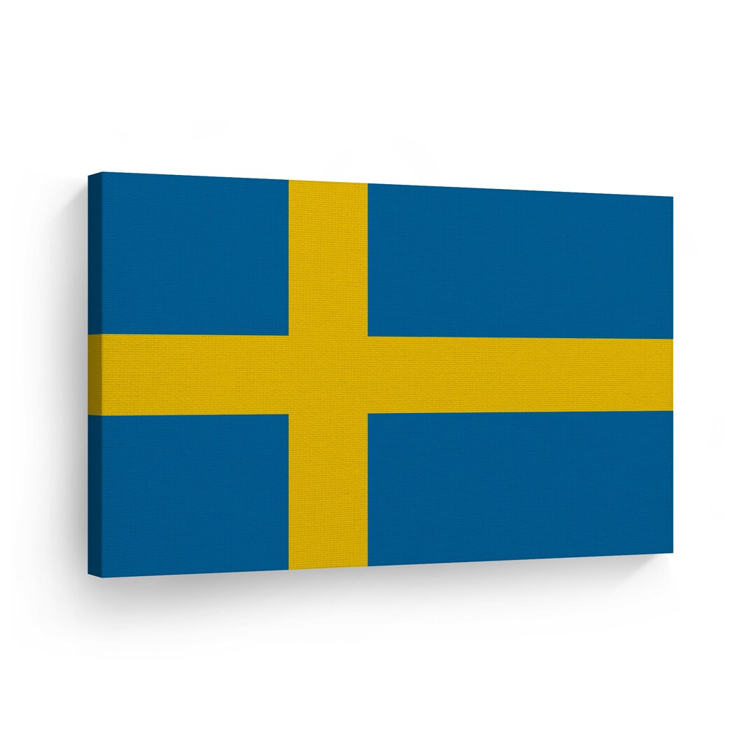 Sweden Flag CANVAS or METAL Wall Art Print Country Flags Office Living ...