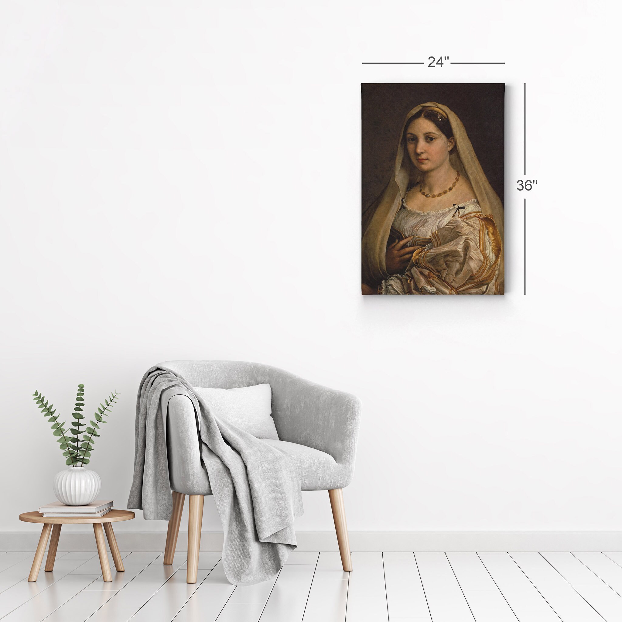 Woman With a Veil by Raphael Art Canvas Wall Art Print Famous Fine Art ...