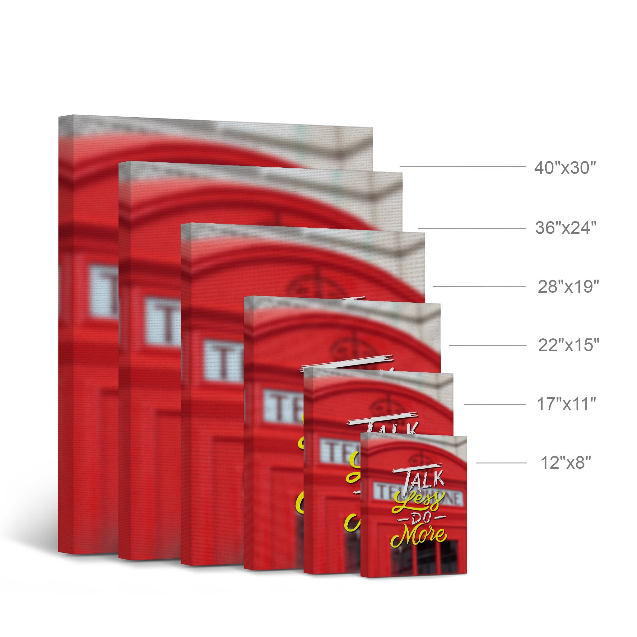 Talk Less Do More Modern Lettering Red Phone Box Motivational | Etsy