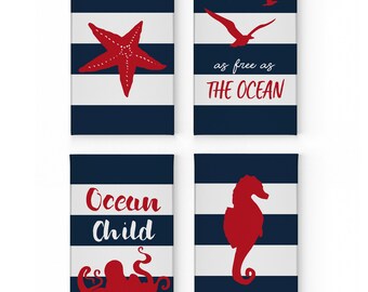 Coastal Blue Wall Art - Etsy