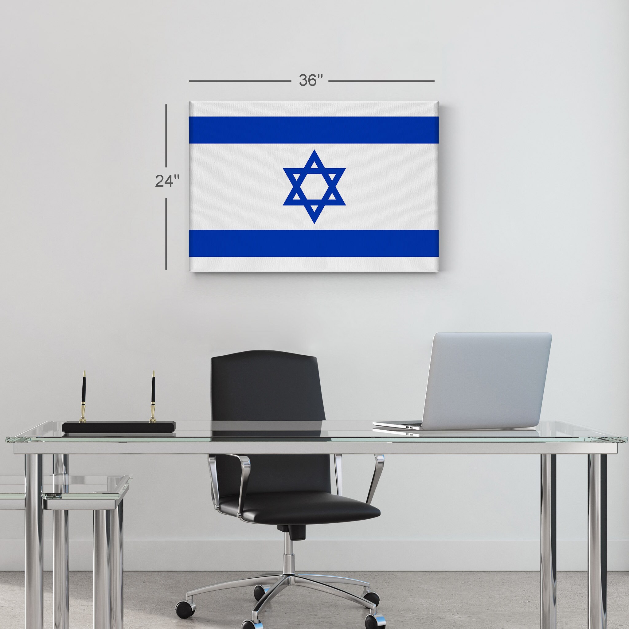 Israel Flag CANVAS or METAL Wall Art Print Country Flags | Etsy