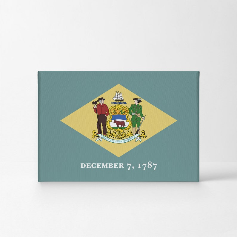 Delaware State Flag CANVAS or METAL Wall Art Print State - Etsy