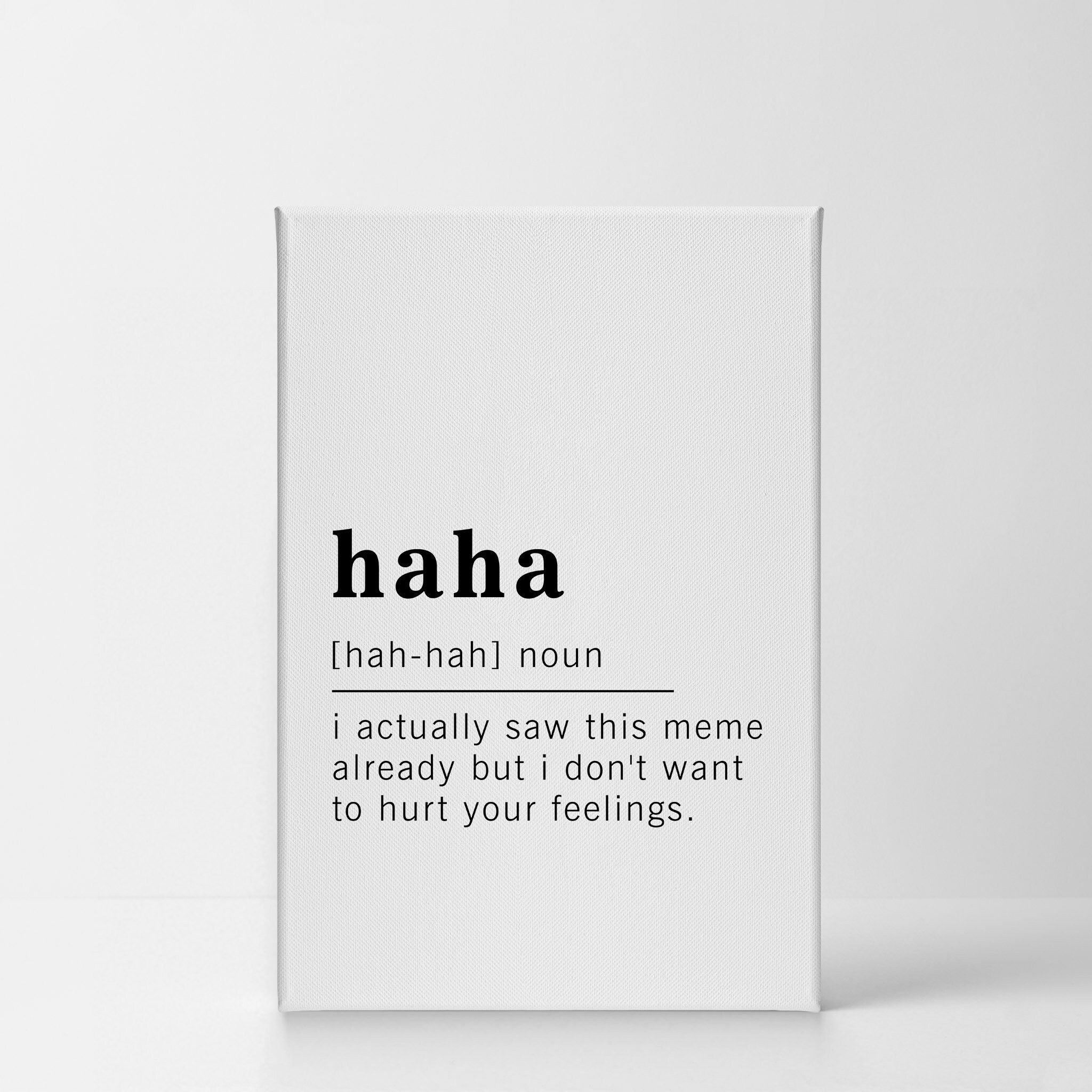 Funny Noun Dictionary Definition of Haha Canvas Print | Etsy
