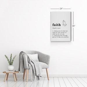 Funny Noun Dictionary Definition of Faith Canvas Print Inspirational ...