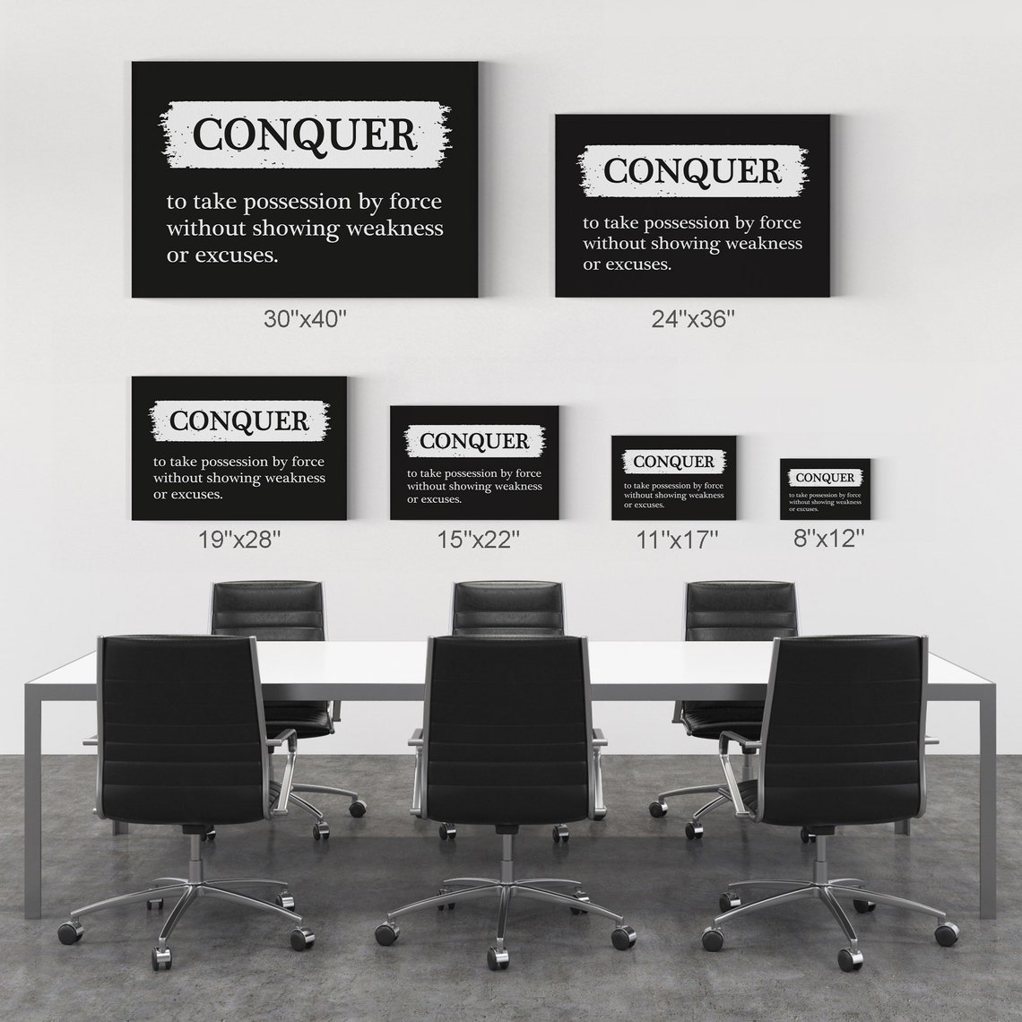 Conquer Definition Black and White Dictionary Motivational - Etsy