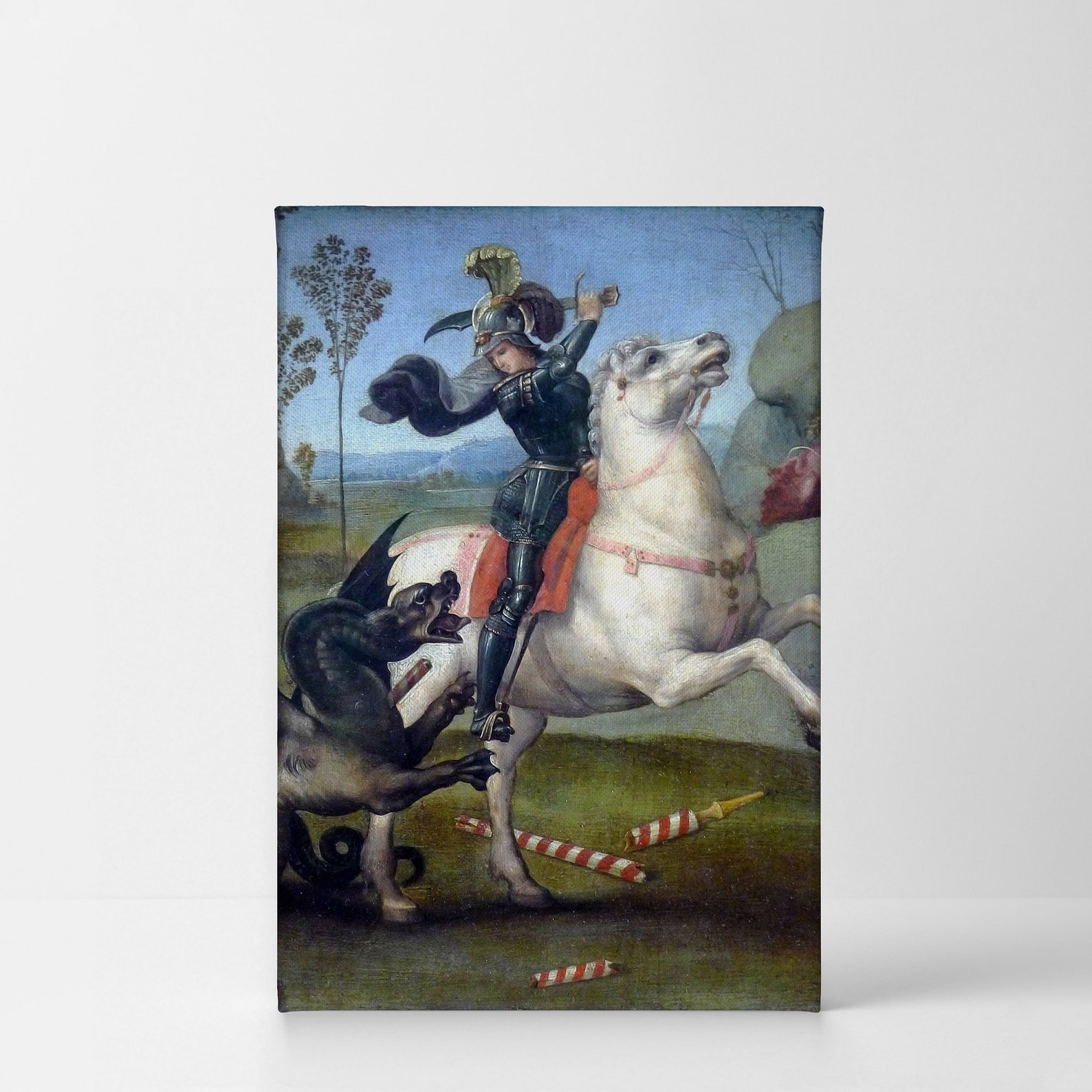 St. George Fighting the Dragon by Raphael Art Canvas Wall Art - Etsy