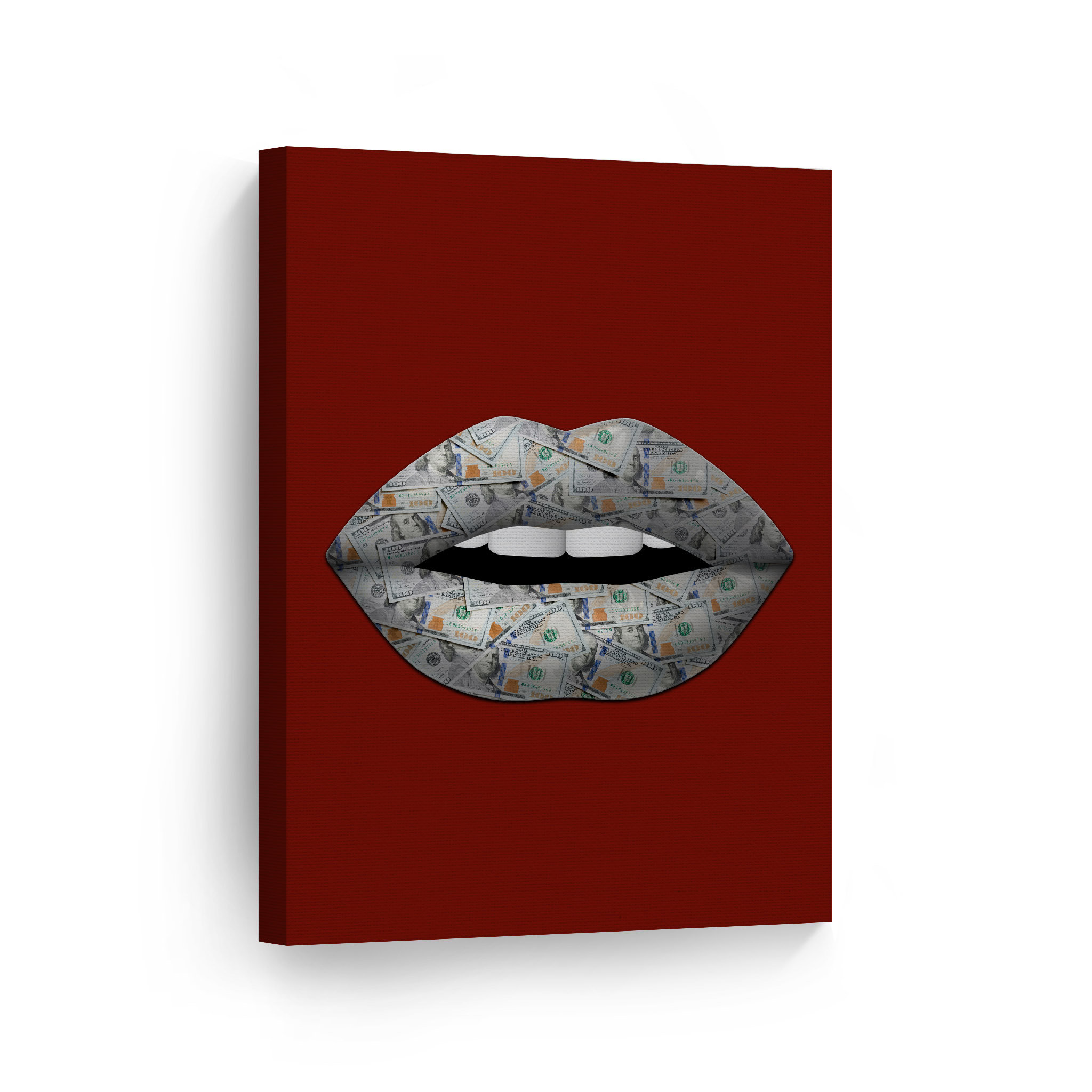 Modern Style Lips With 100 Dollar Money Red Motivational | Etsy