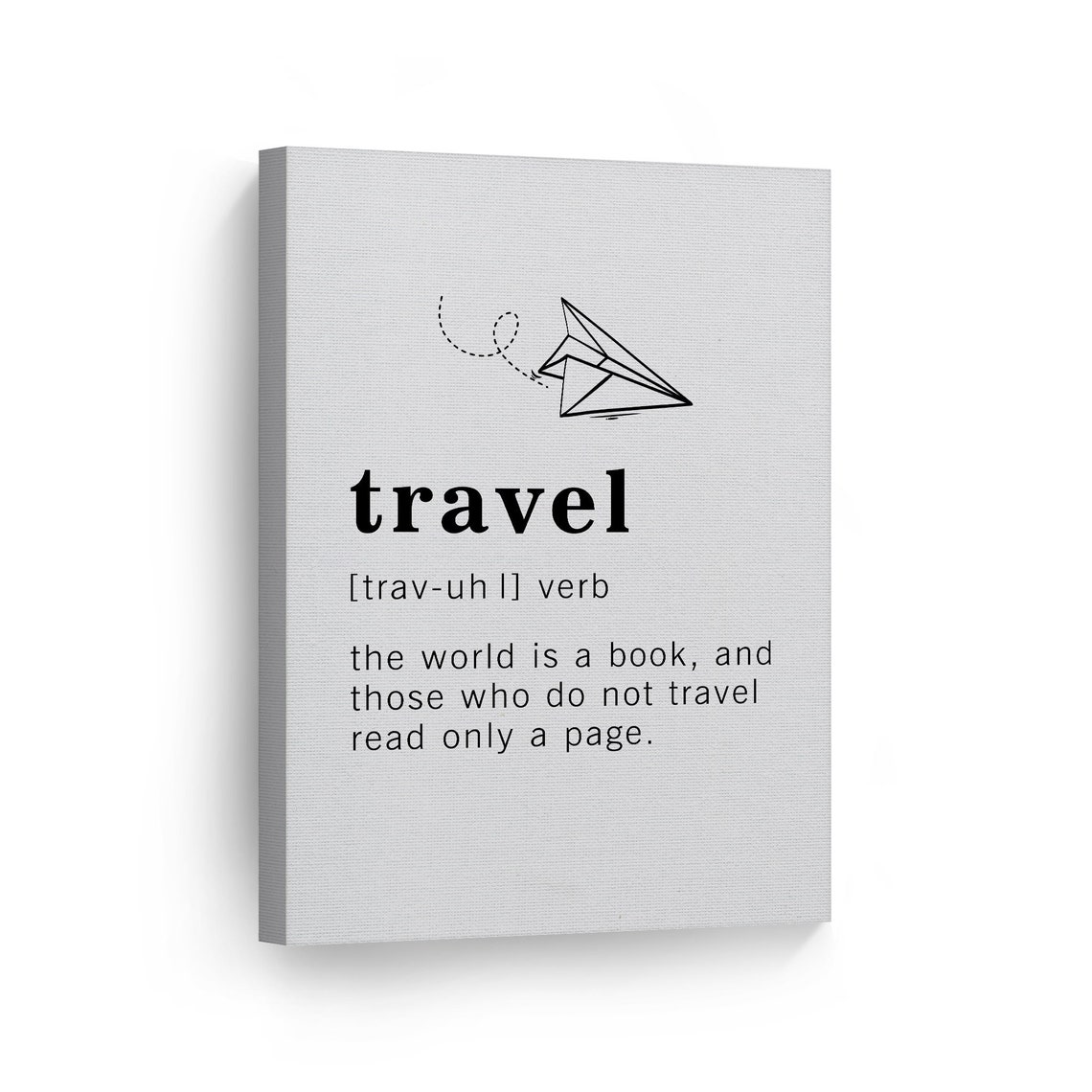 Funny Verb Noun Dictionary Definition of Travel Canvas Print - Etsy