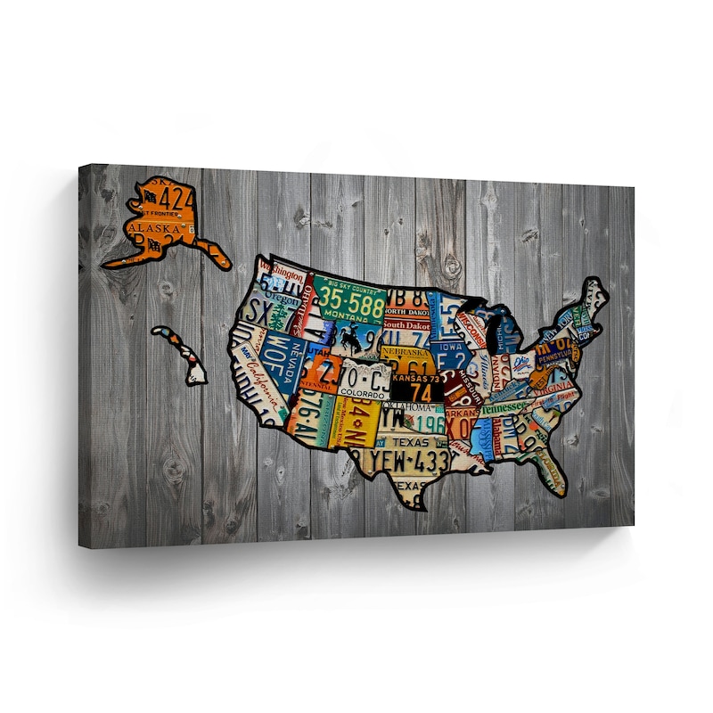 License Plate Map - Etsy
