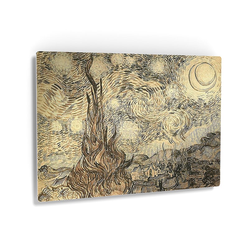 Vincent Van Gogh Cypresses in Starry Night a Reed Pen Drawing 1889 ...
