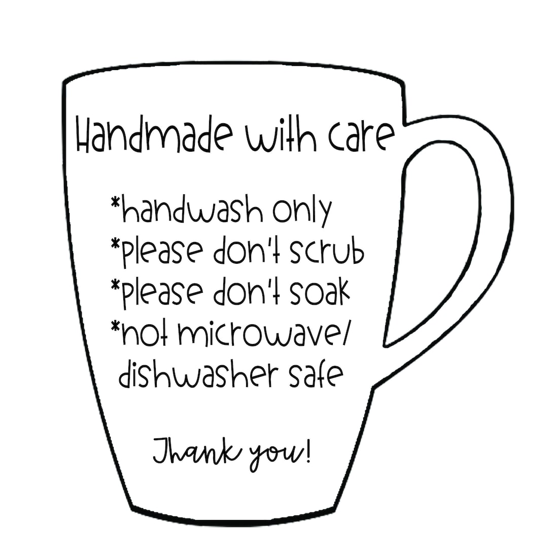 Care Instructions for Mugs and Cups Digital Files - Etsy