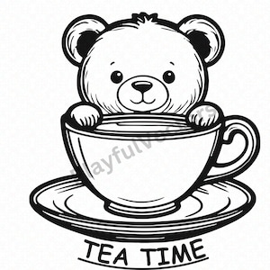 teddy bear tea party coloring pages