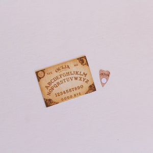 Miniature Ouija Board and Planchette Dollhouse Spirit Board Halloween ...