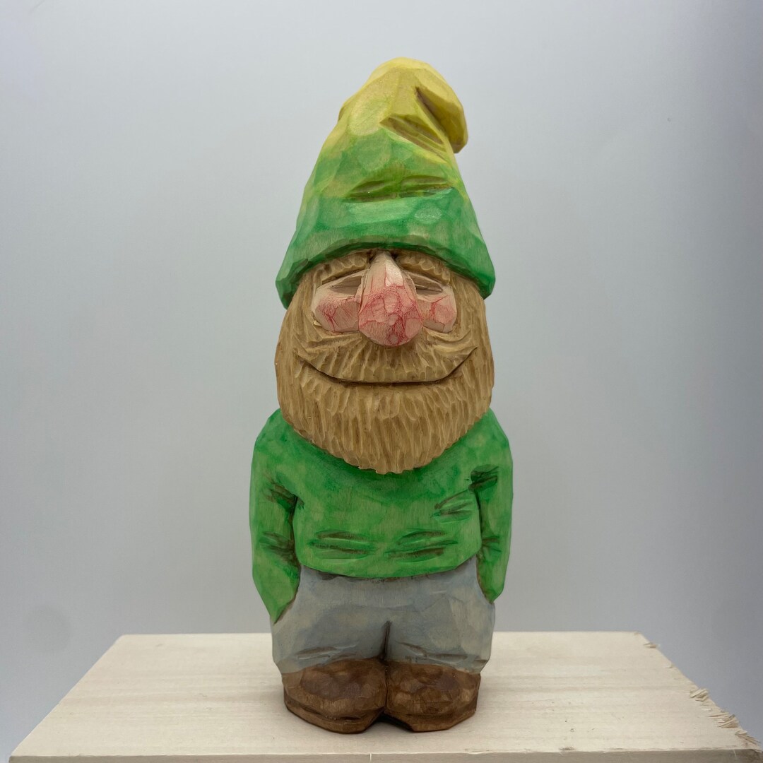 Springtime Gnome - Wood Carving - Etsy