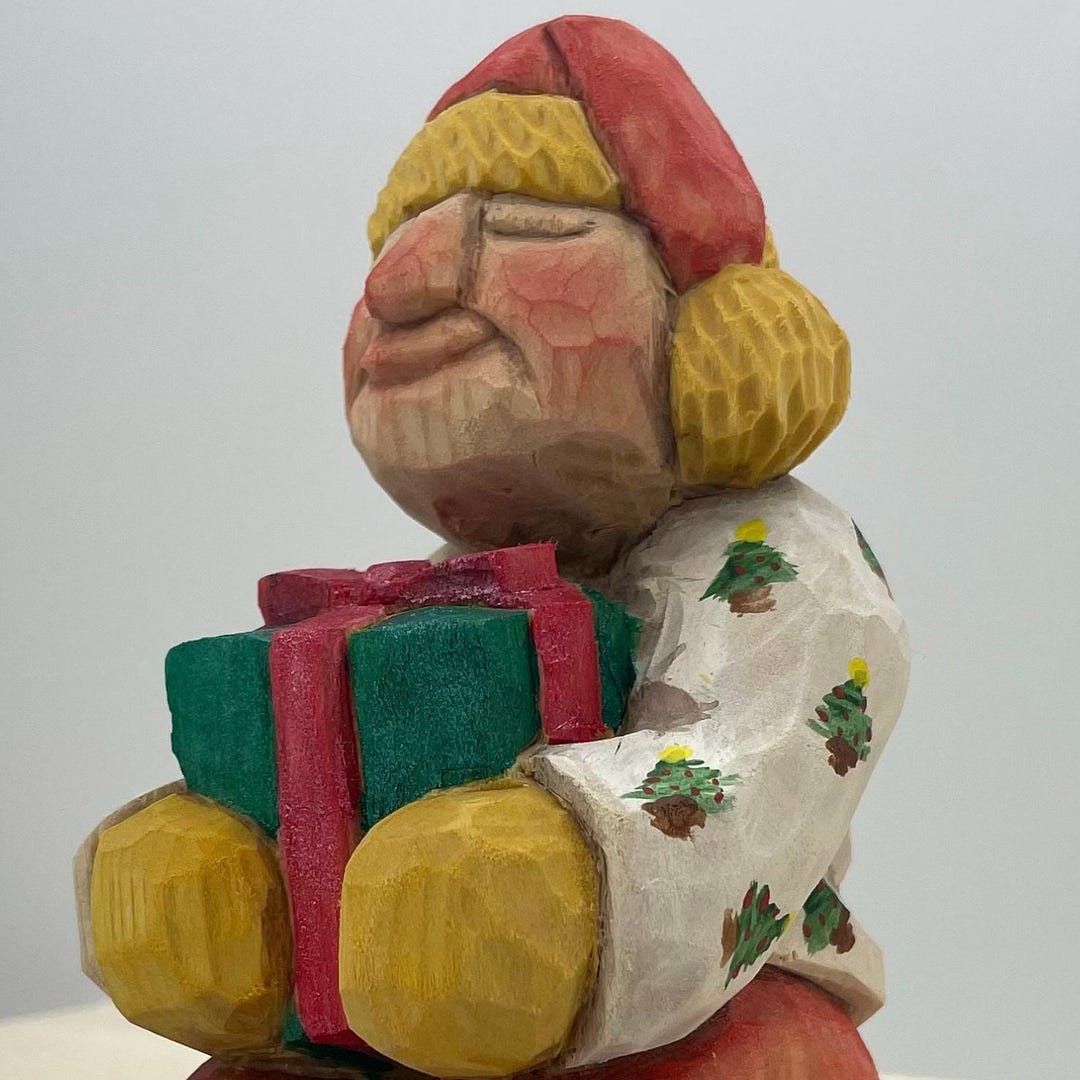Shelf Sitting Jolly Elf - Wood Carving - Etsy