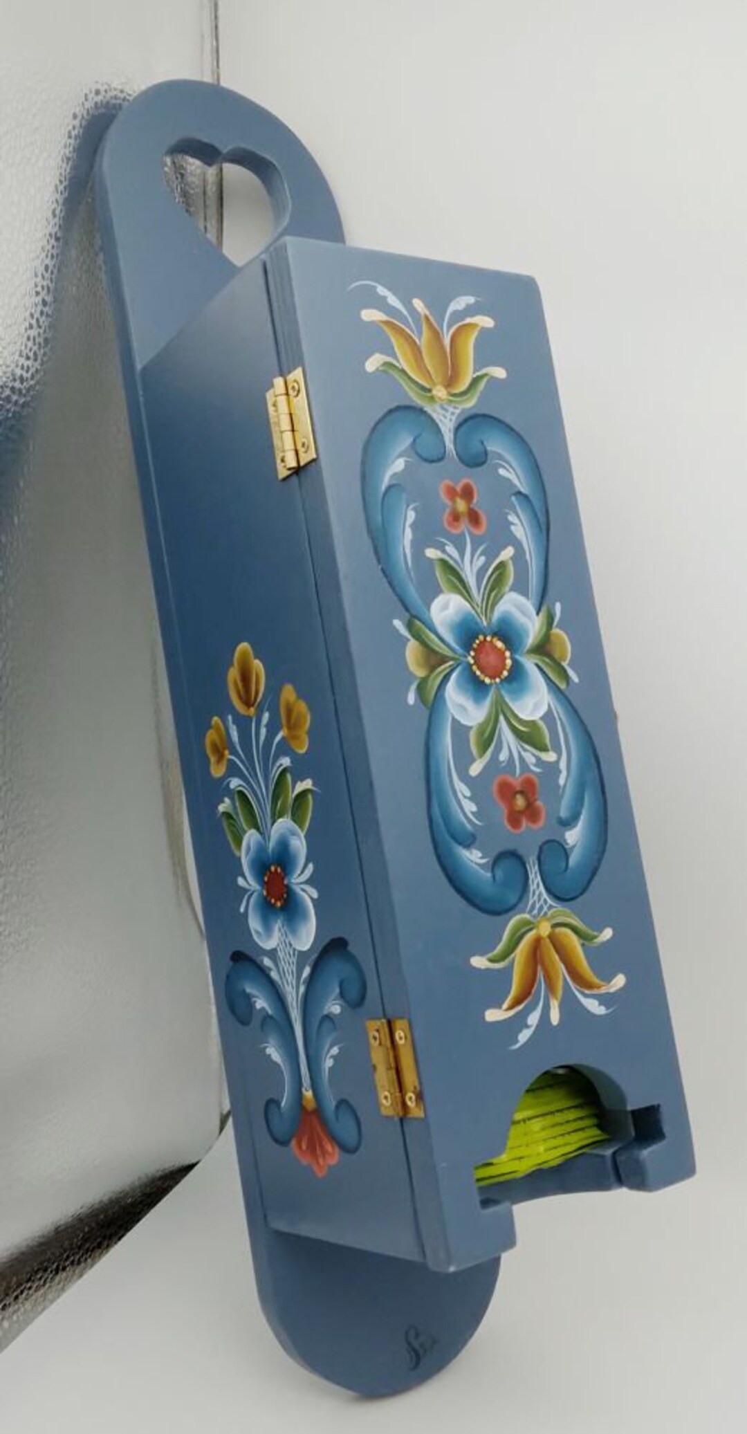 Hand Painted Wooden Tea Packet Holder – Norwegian Folk Art Decor - Etsy