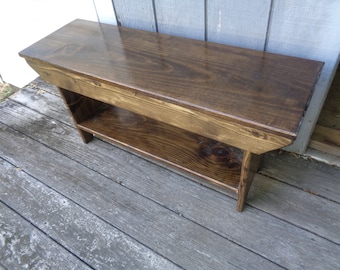 Two Tone Walnut and Beach Wood Farmhouse Bench - Etsy