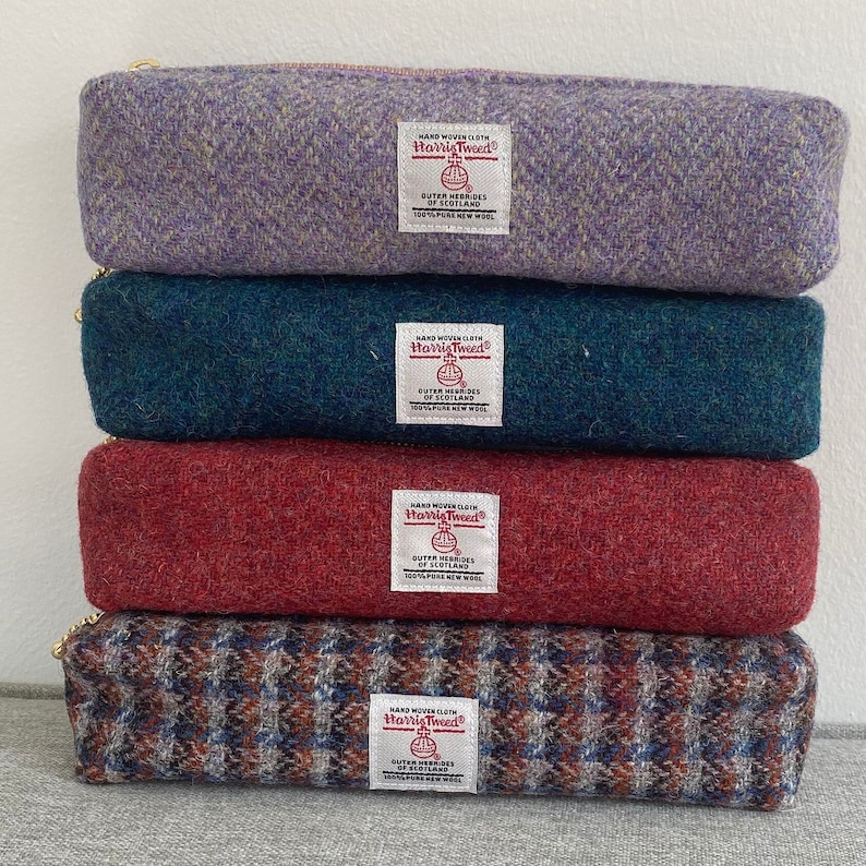 Handmade Harris Tweed® Zipper Pouch – Multi-use, Durable & Timeless ...