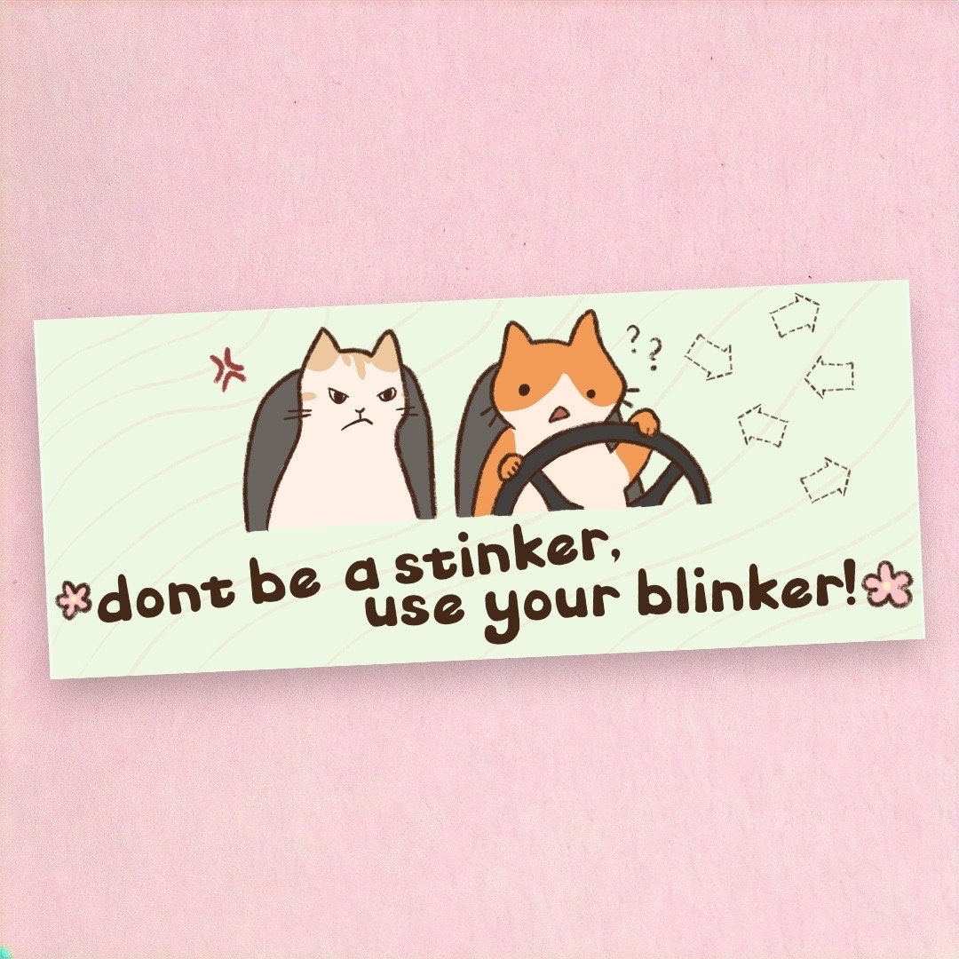 Blinker Stinker Cats - Magnetic Bumper Sticker! - Etsy