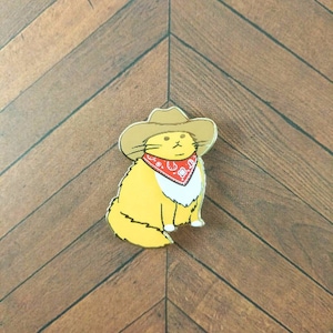 The Original Cowboy Cat Enamel Pin - Meowdy! - Etsy